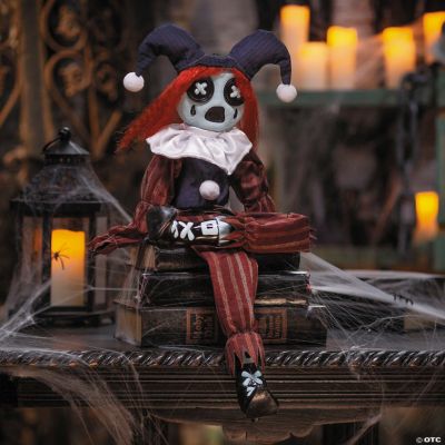 24" Black & Red Frown Clown Doll Halloween Decoration | Halloween Express