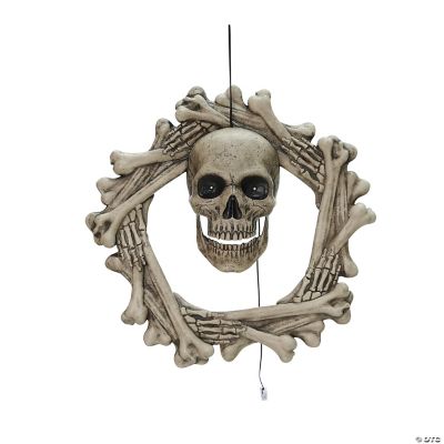 18" Bone Wreath Animated Halloween Décor | Halloween Express