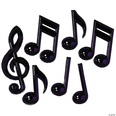MUSIC NOTES, PLASTIC, PACK OF 7