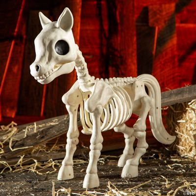 25" x 23" Standing Pony Plastic Skeleton Halloween Decoration ...