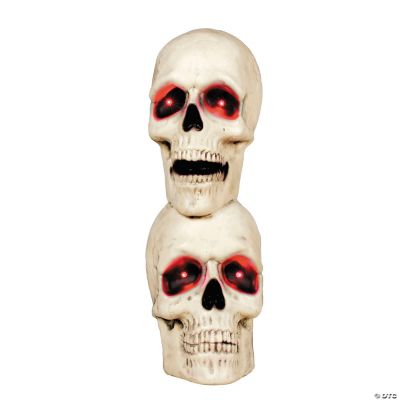 10" x 27 1/2" Creepy Bones Plastic Human Skull Stack Halloween ...