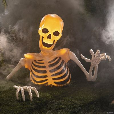 4 Ft. Light-Up Groundbreaker Skeleton Halloween Decoration | Halloween ...