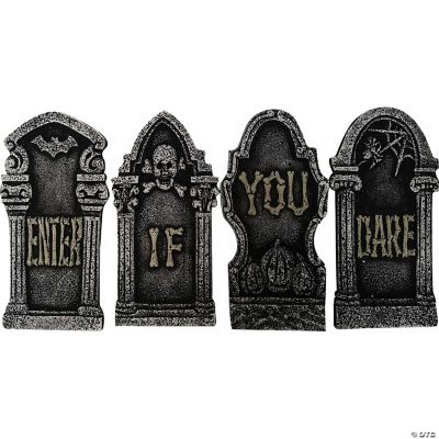 Enter If You Dare Tombstone Decoration Set - 4 Pc.