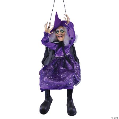 39" Hanging Kicking Witch On Swing Decoration | Halloween Express