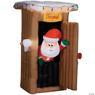 6 Ft. Airblown® Inflatable Animated Santa in Outhouse with Lights ...